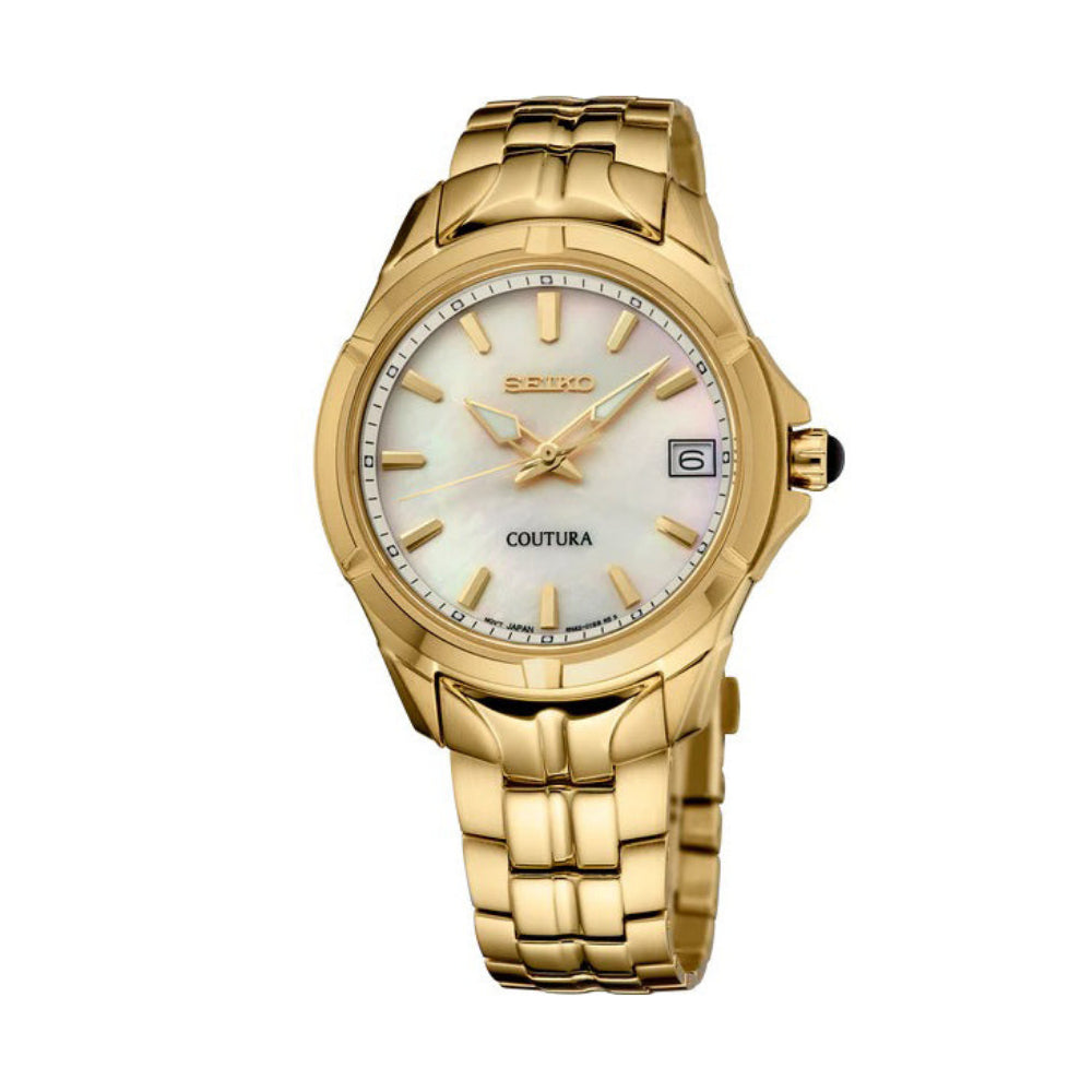 Seiko Coutura Collection Men's Mother of Pearl Dial Gold Stainless Ste ...