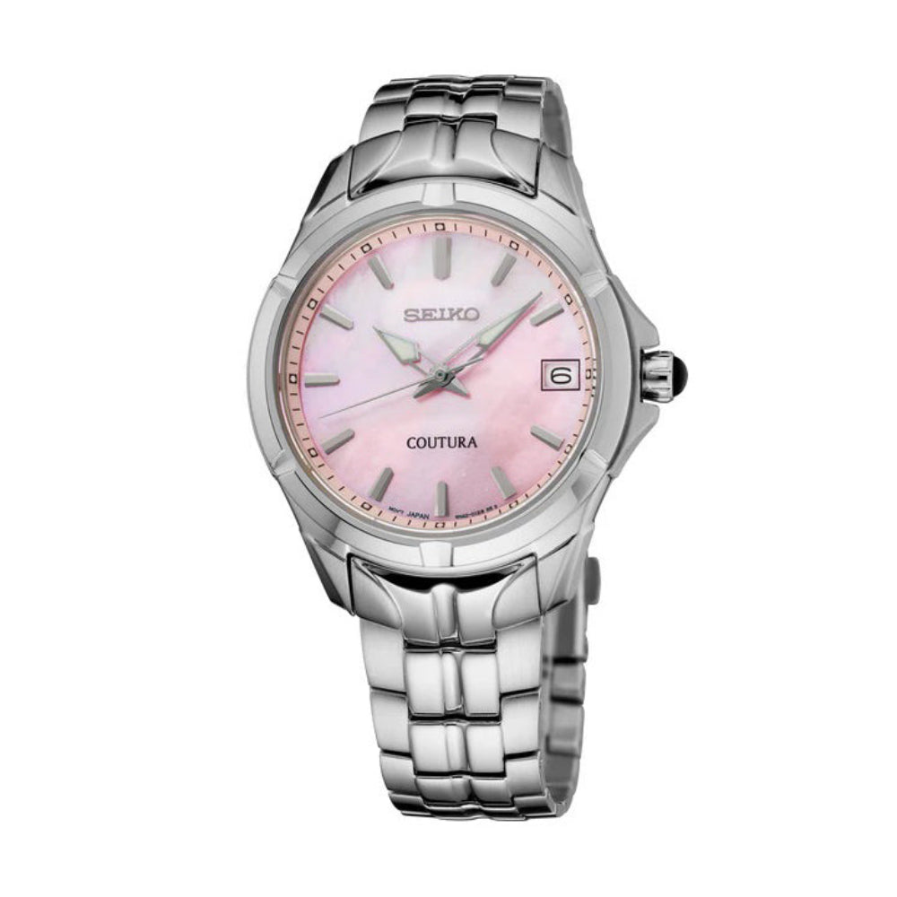 Seiko Coutura Collection Women's Pink Dial Silver Stainless Steel Stra ...
