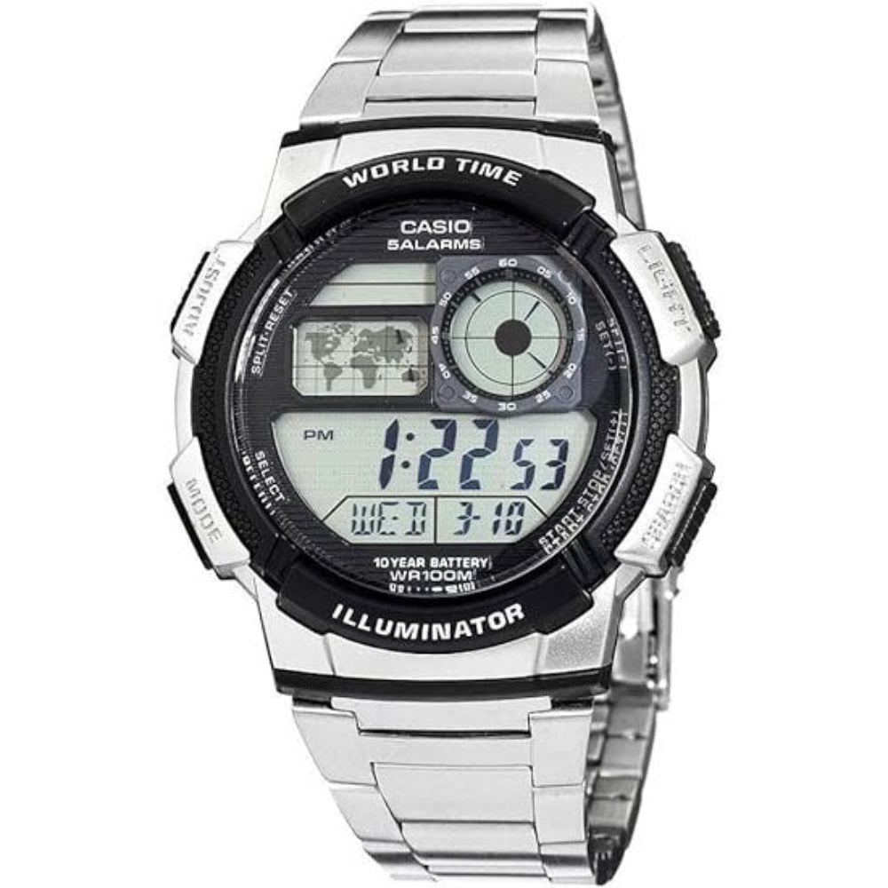Casio Men's Gray dial Silver band Digital Quart Watch - 5E-APFF-5LZ7 ...
