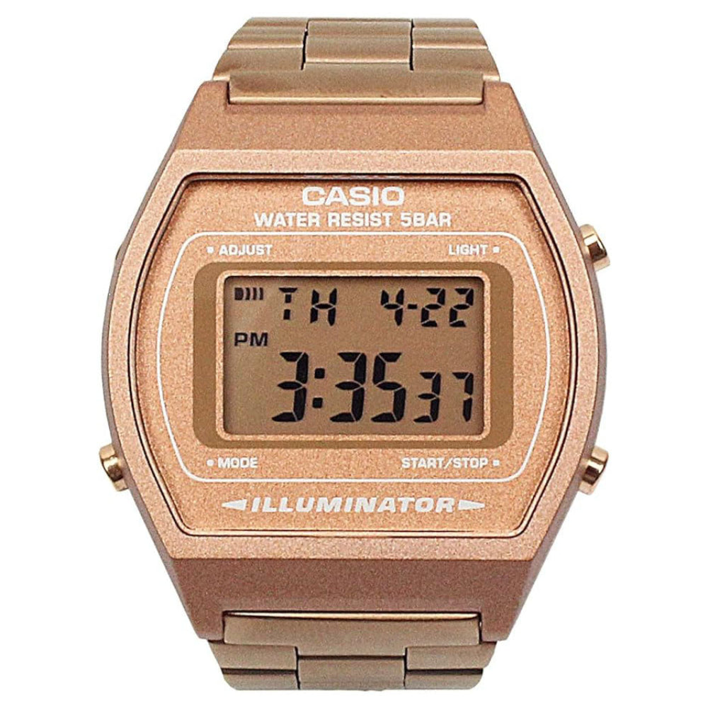 Casio Women's Gold dial Rose Gold Band Digital Quartz Watch - B640WC-5 ...