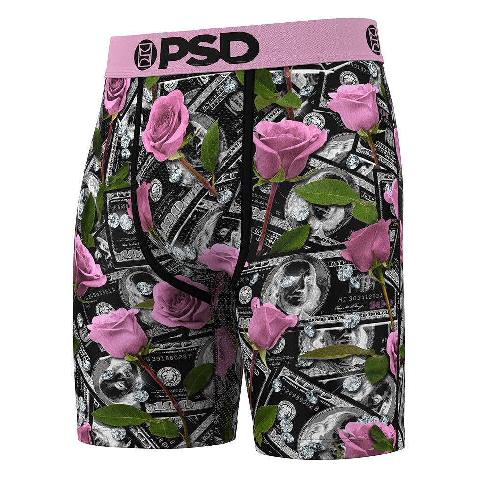 PSD Men's Multicolor Cash & Roses Pnk Boxer Briefs Extra Large Underwe ...