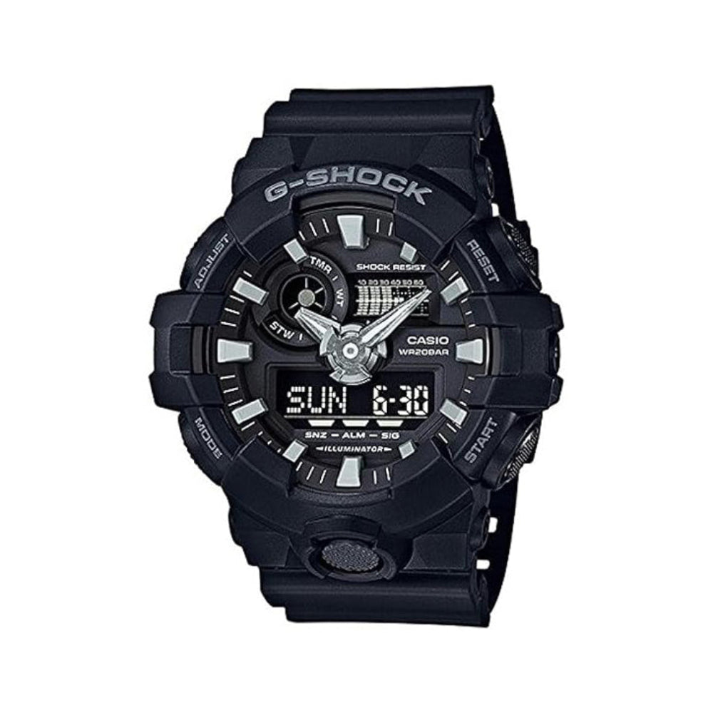 Casio Men's Black Dial Black Resin Band Analog-Digital G-Shock Quartz ...
