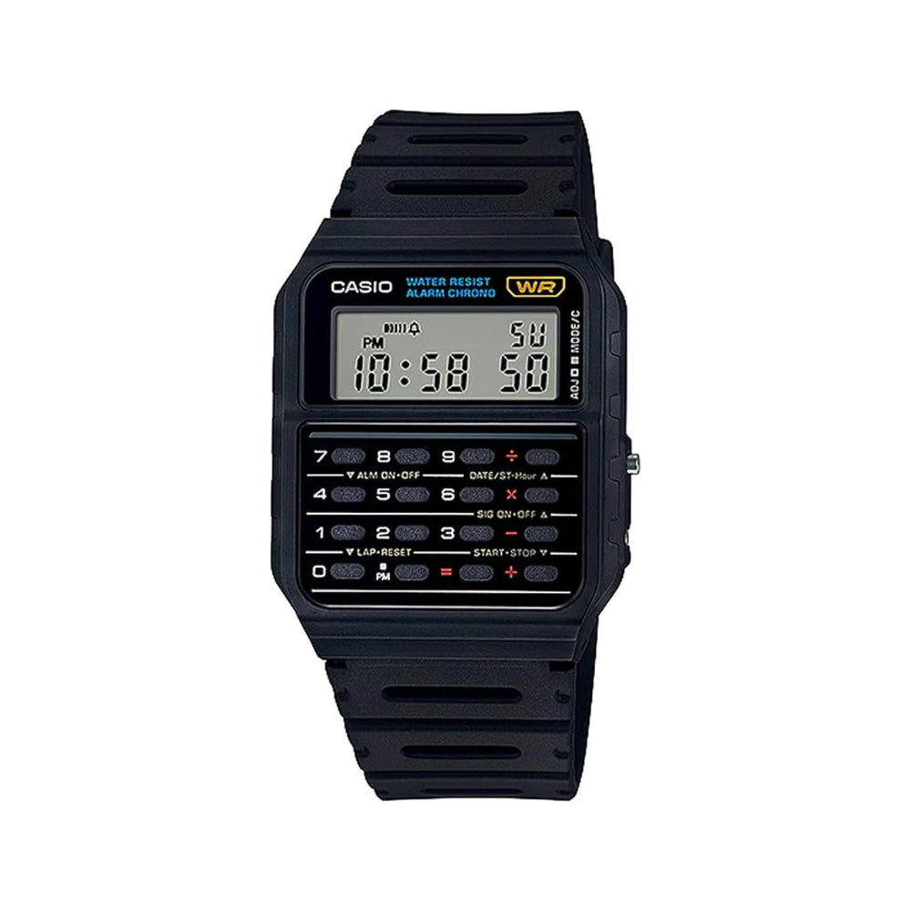 Casio Men's Black Dial Resin Band Calculator Quartz Watch - CA-53WF-1B ...