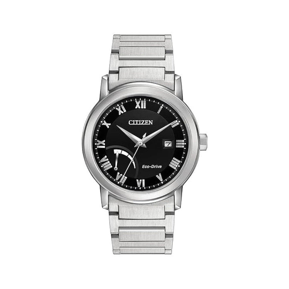 Citizen Men's Black Dial Silver Stainless Steel Band Analog Quartz Wat ...