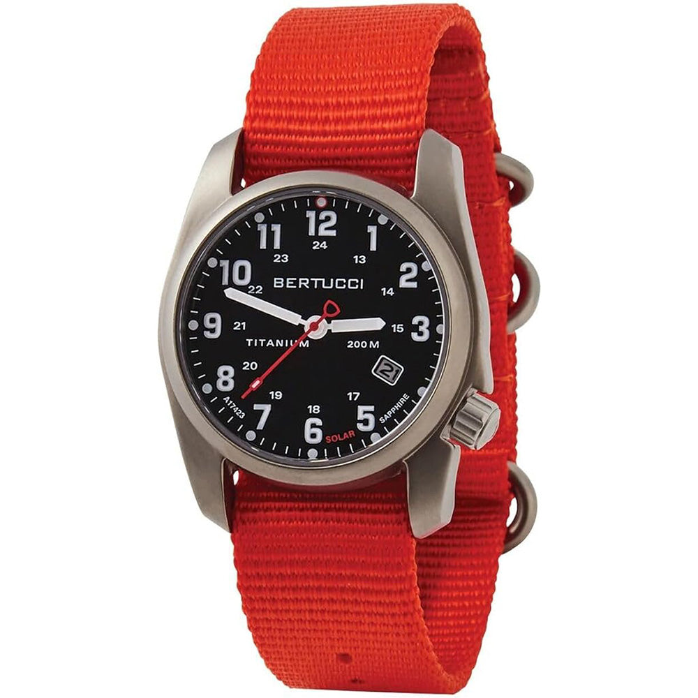 Bertucci A-2T Solar Classic Men's Black Dial Expeditionary Orange Nylo ...
