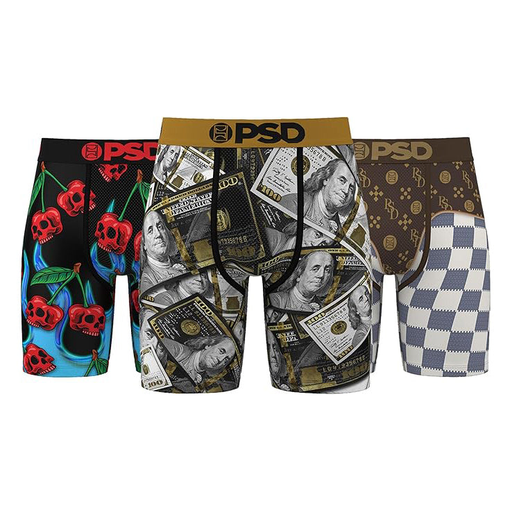 PSD Men's Multicolor Rich Drip 3-Pack Boxer Briefs Extra Large Underwe ...
