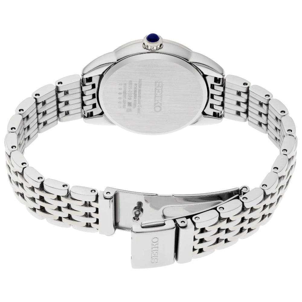 Seiko Essentials Collection Women's White Dial Silver Stainless Steel ...