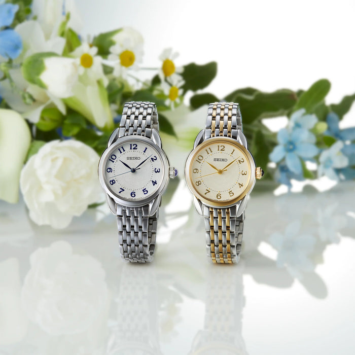 Seiko Essentials Collection Women's White Dial Silver Stainless Steel ...