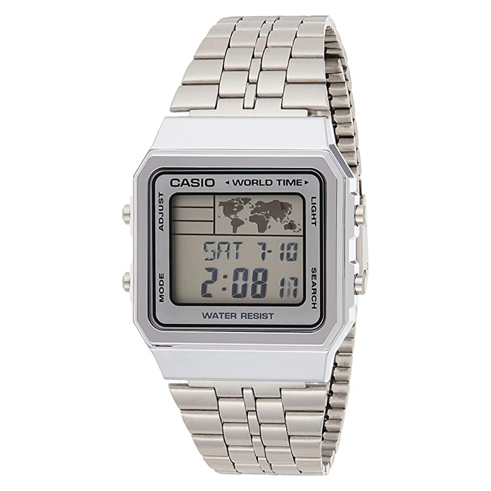 Casio Men's LCD Dial Gray Stainless Steel Band Digital Quartz Watch ...