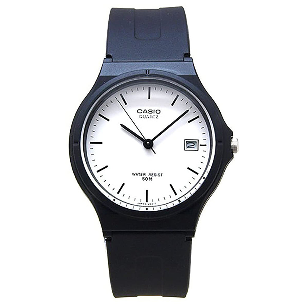 Casio Unisex White Dial Black Resin Strap Band Quartz Watch - MW-59-7E ...