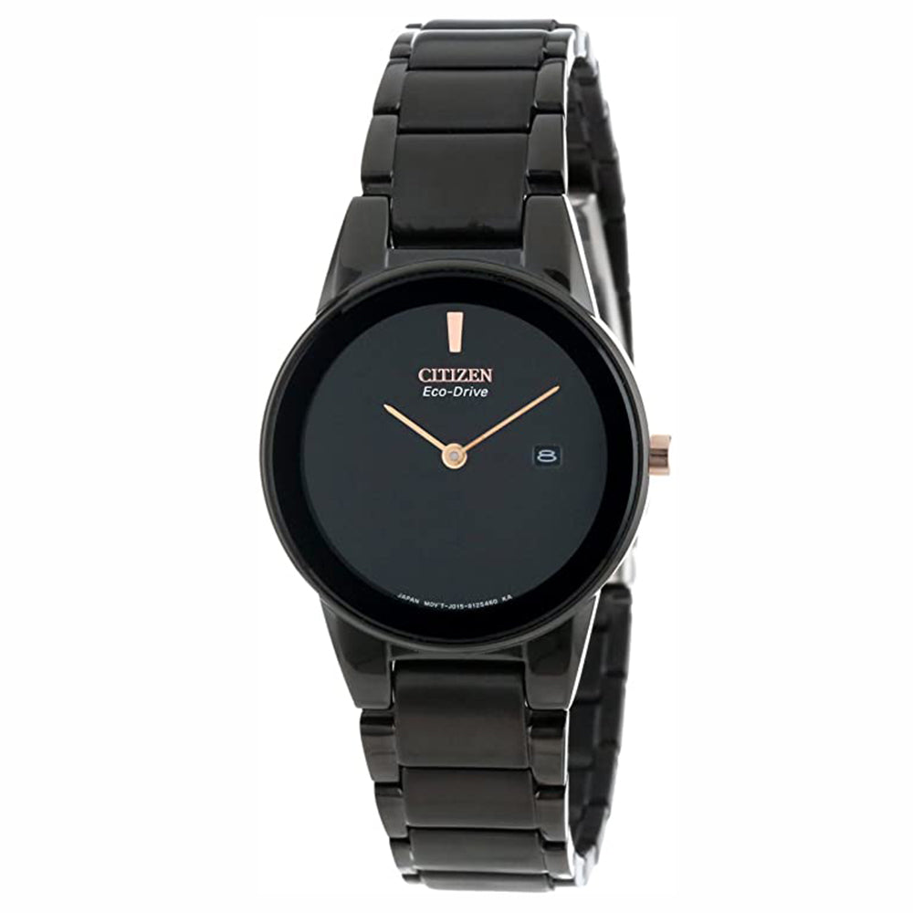 Citizen Women's Eco-Drive Black Dial Band Stainless Steel Quartz Watch ...