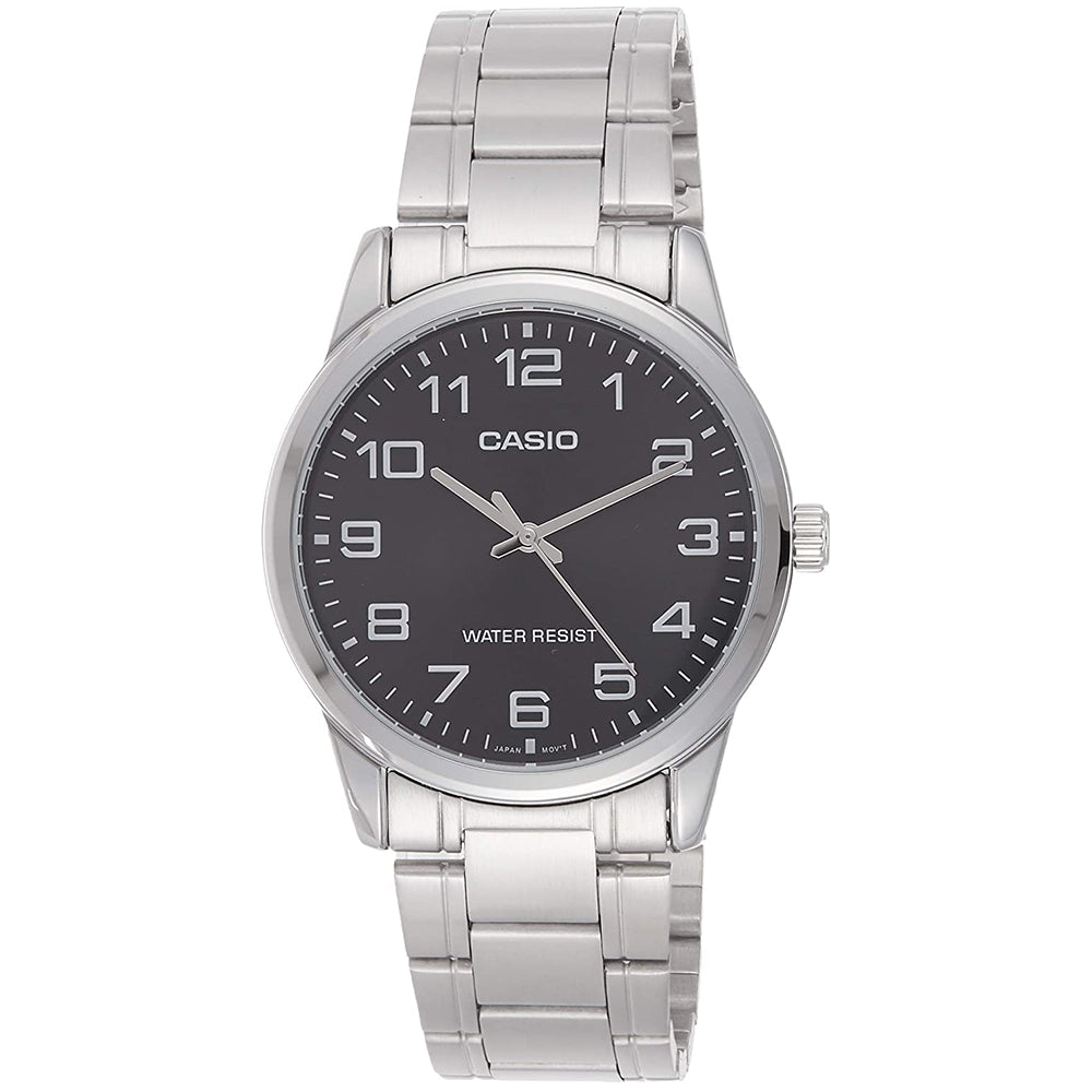 Casio Mens Stainless Steel Bracelet Easy Reader Black Dial Analog Quar ...