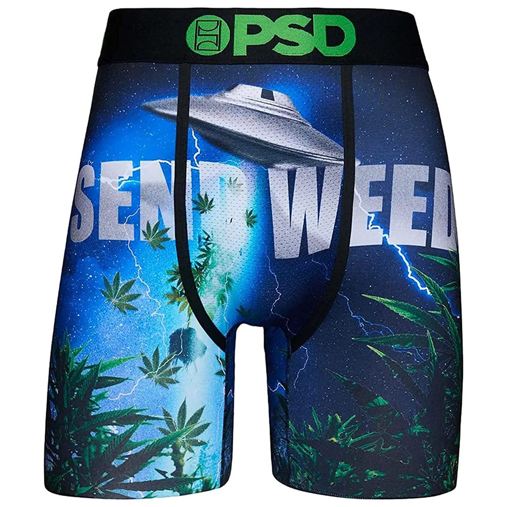 PSD Men's Black Send Weed Boxer Briefs Underwear - 422180046-BLK — WatchCo