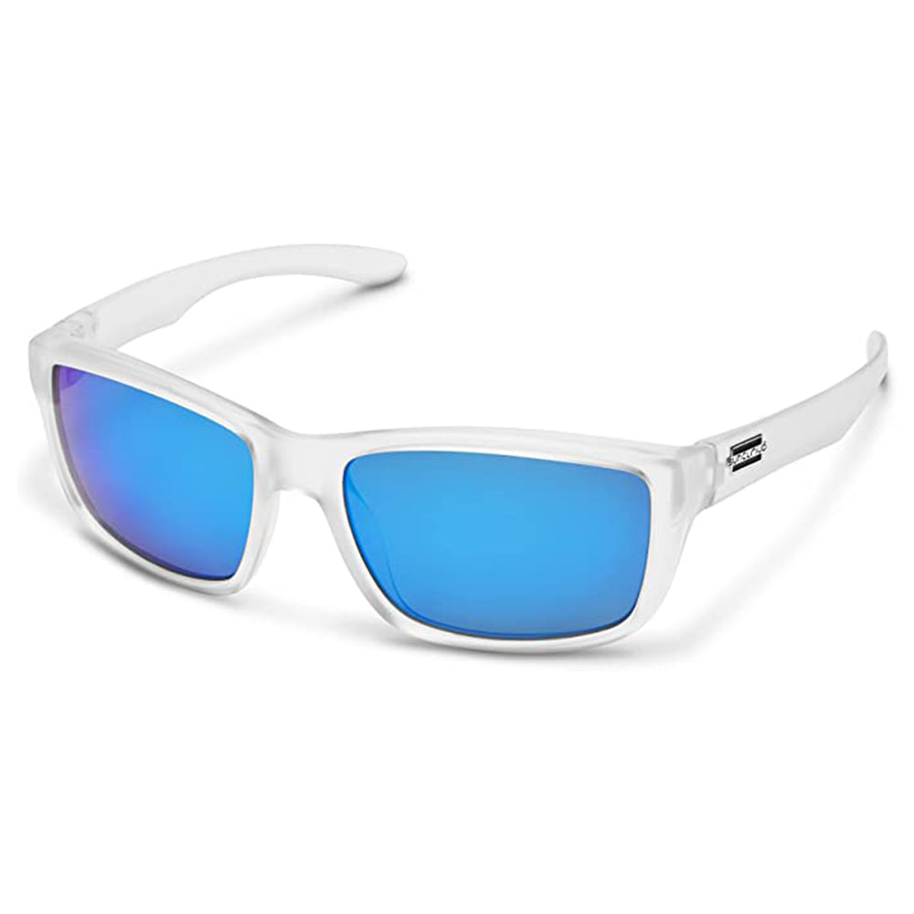 Suncloud Women's Matte Crystal Frame Blue Mirror Lens Polarized Mayor ...