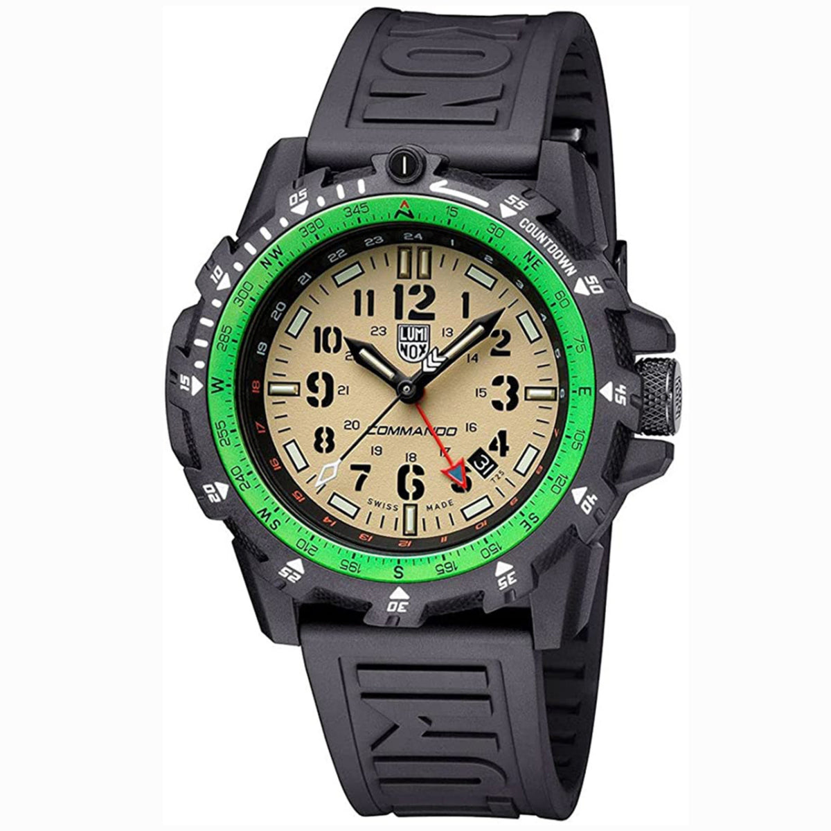 Luminox Mens Cream Dial Black Band Silicone Quartz Watch - XL.3321 ...